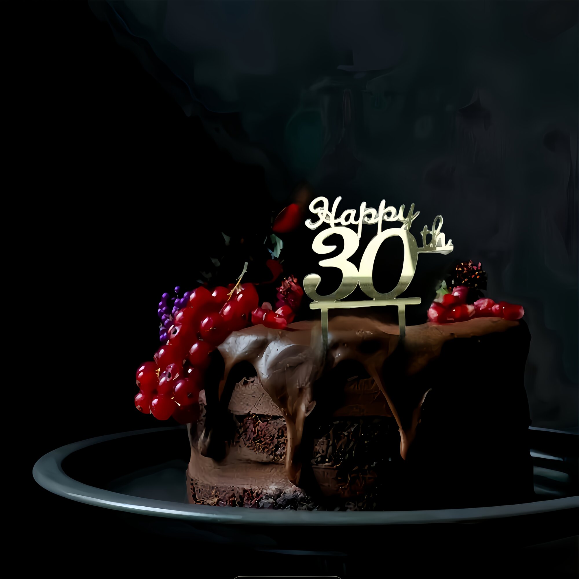 Декор для торта на день рождения и свадьбу, модель Happy 30, 1 шт.