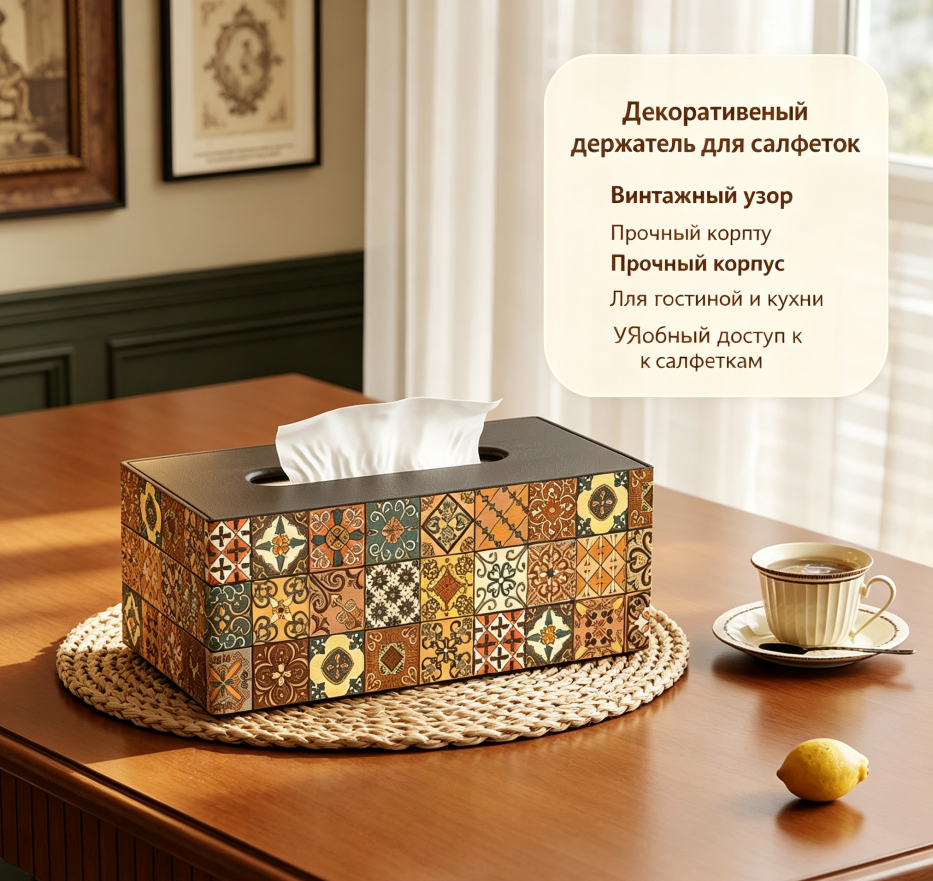 Декоративная коробка для салфеток в марокканском стиле, кожаная подставка для салфеток, роскошный органайзер для