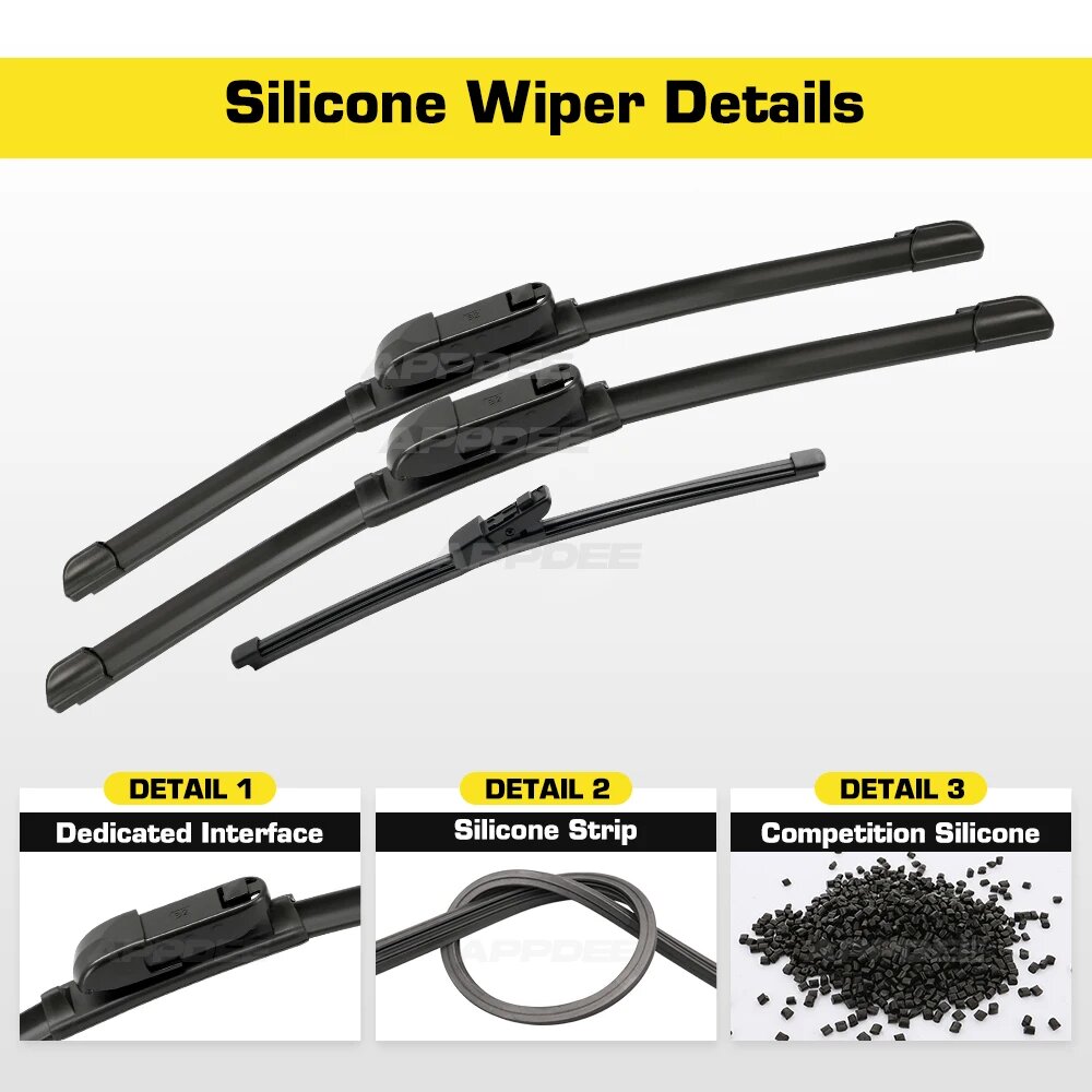 Комплект силиконовых и резиновых щеток стеклоочистителя left-hand drive, Silicone wiper-3pcs