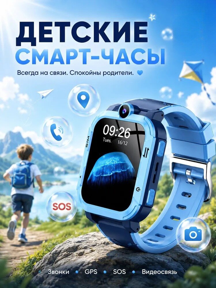 Детские умные часы CCIT Смарт часы детские с SIM 4G и видеозвонком GPS SOS