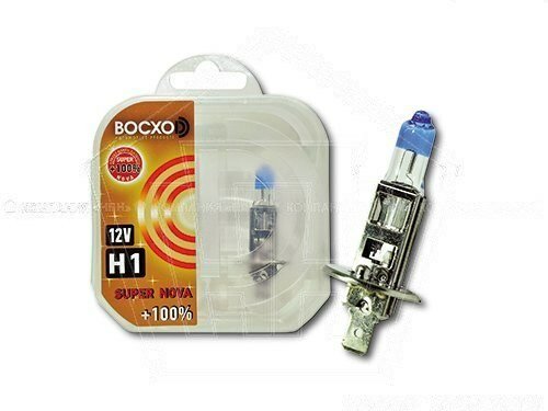 Лампа галогеновая h1 12v 55w восхоd super nova +100% p14.5s (2шт, к-т) (80511sn)