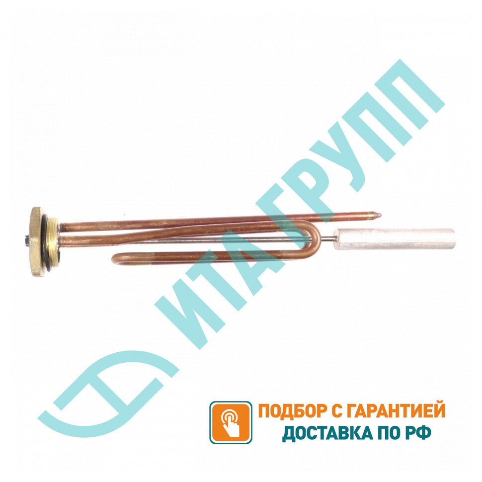 Комплект ТЭН 1,5кВт (1500Вт) RCT, резьбовой 42мм для Ariston, De Luxe, Real, Thermex + прокладка + анод, 20796