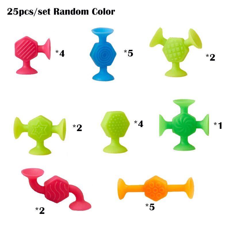 Конструктор на присосках для детей 19 шт 25 Pcs Random Color