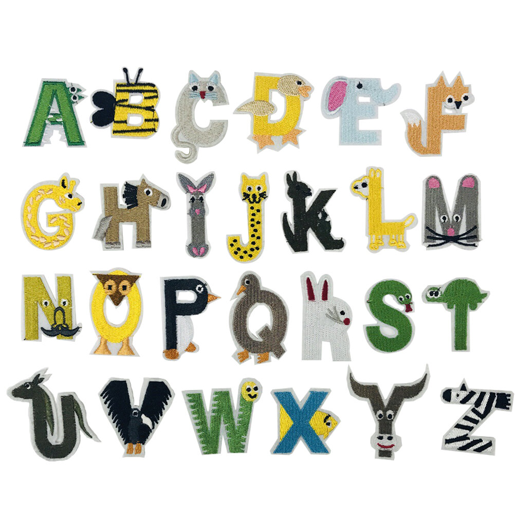Буквенные Наклейки Из Ткани, 26 Штук, Разноцветные Вышитые Буквы Для Одежды И Аксессуаров