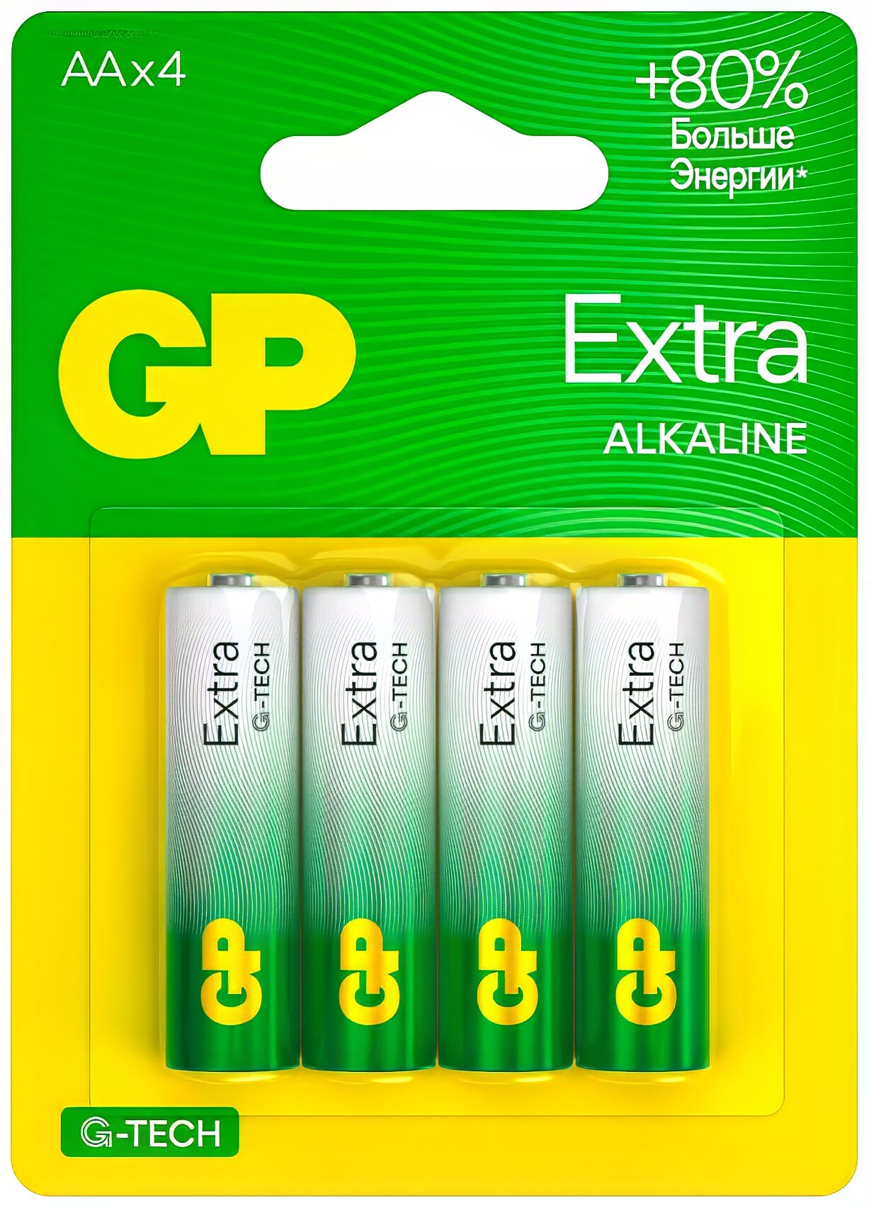 Батарейка GP Extra G-Tech алкалиновая LR6 AA 4 шт.