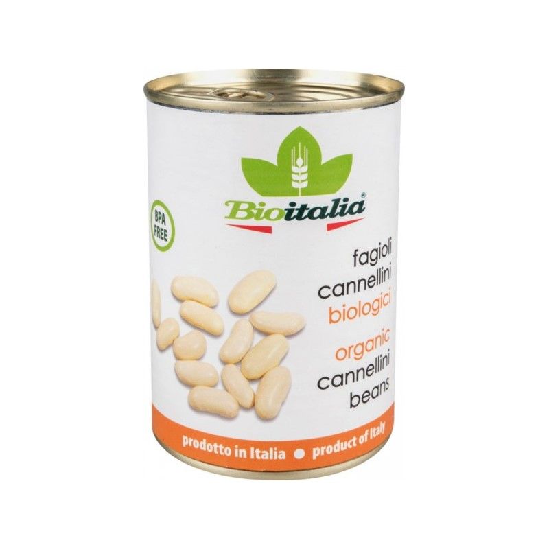 Фасоль BIOITALIA белая консервированная /жесть/ 400г
