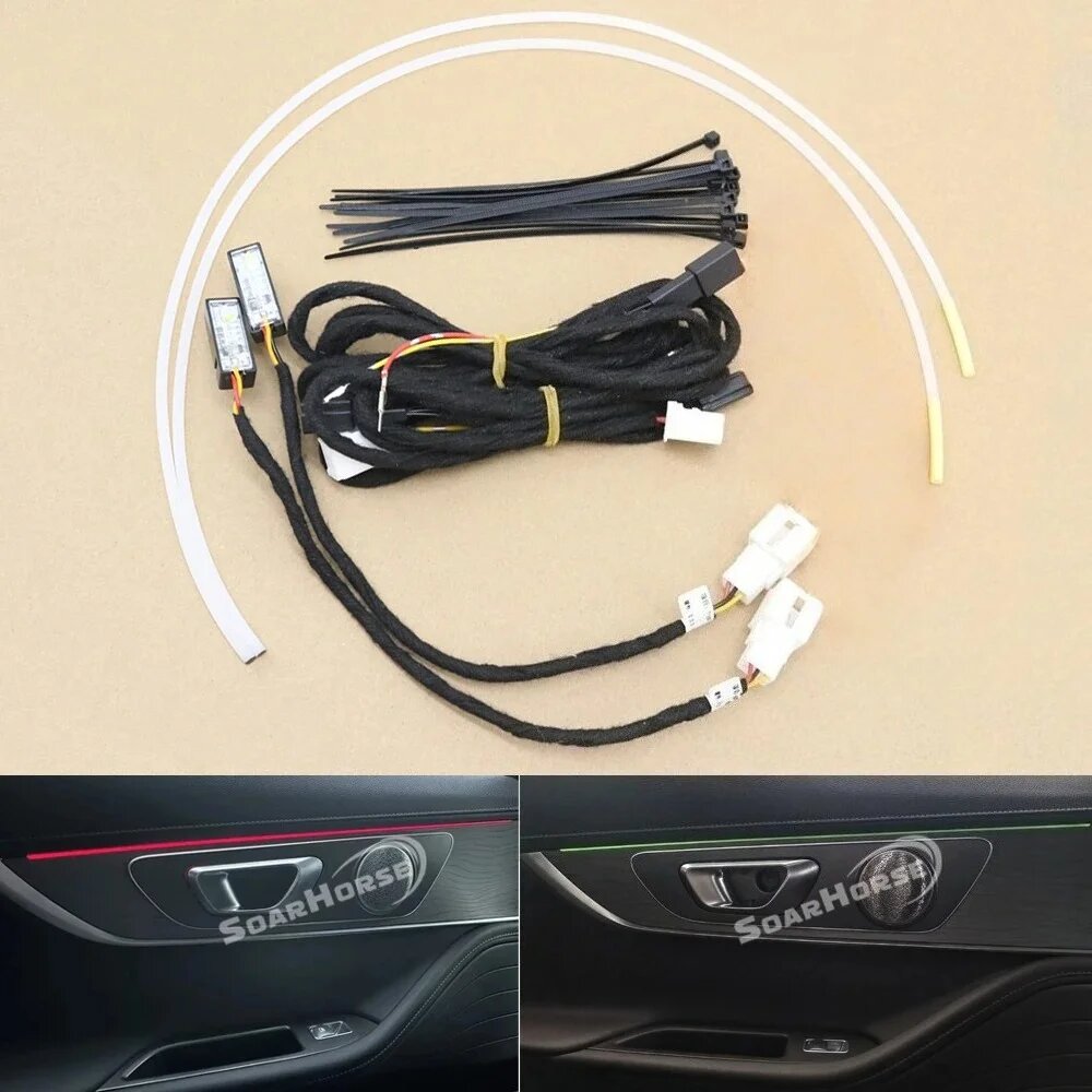 64-цветная подсветка задней двери для Chery Tiggo 8 Pro Max 2021-25, внутреннее окружающее освещение для модификации автомобильных запчастей