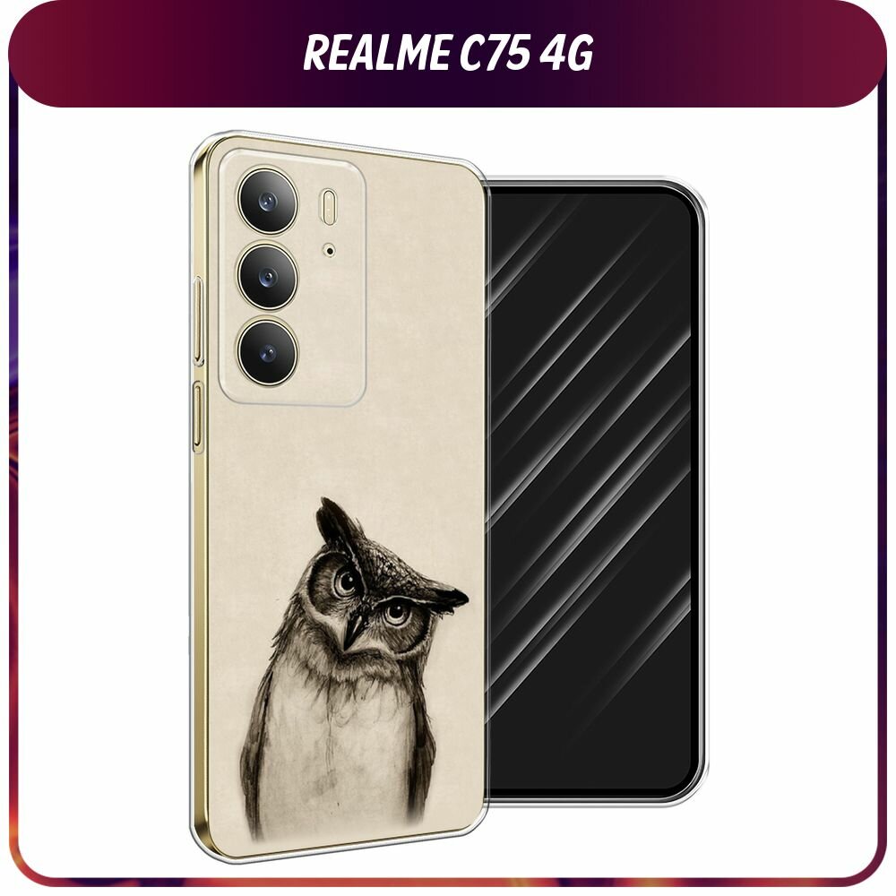 Силиконовый чехол на Realme C75 4G / Реалми C75 4G с принтом "Сова"