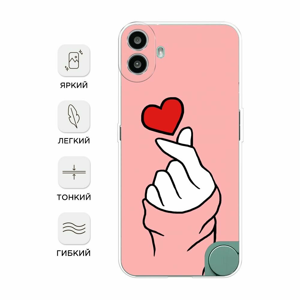 Силиконовый чехол на CMF Phone 1 / CMF Фон 1 с принтом "Милое сердечко" — фото 1