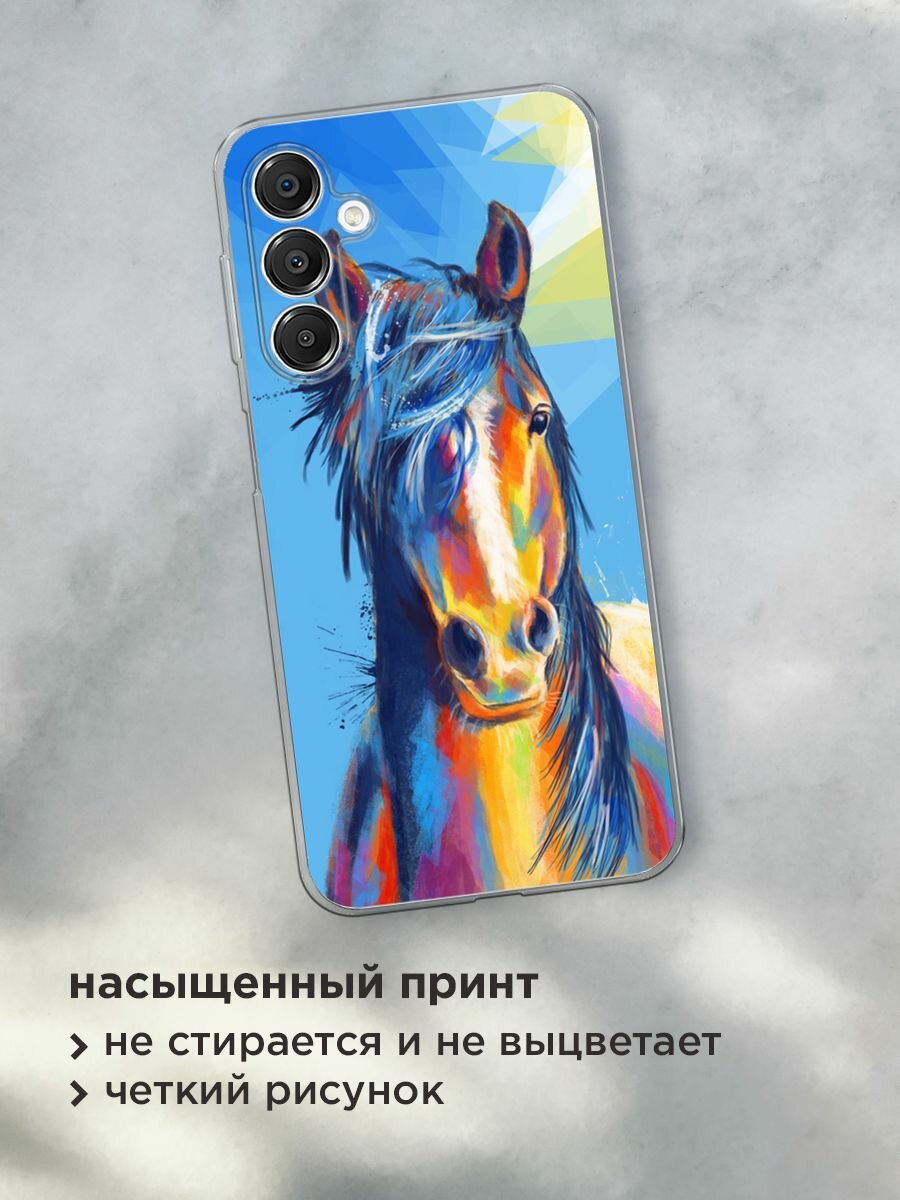 Чехол на Samsung Galaxy A16 / Самсунг А16 с принтом "Лошадь арт 3" — фото 1