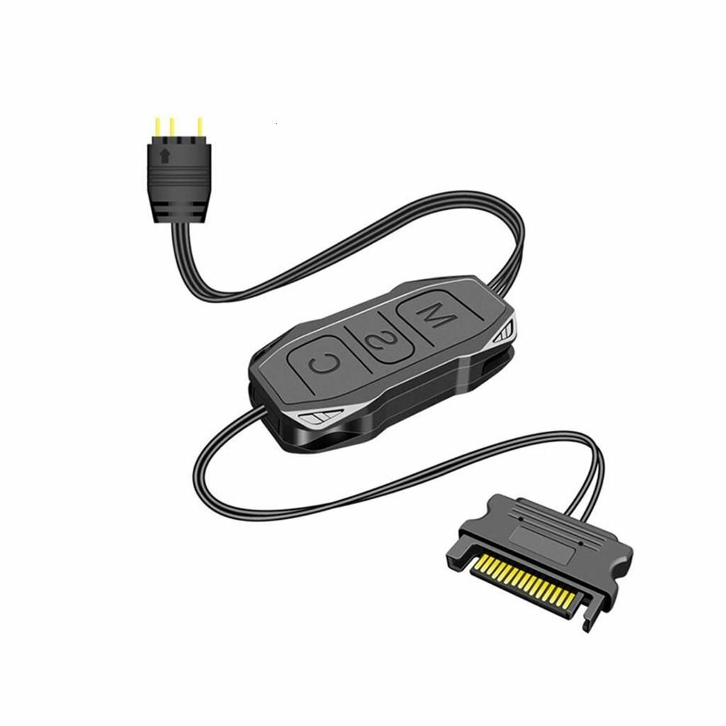 Advanced 5V3PIN ARGB Controller для компьютеров с несколькими режимами света и изменением скорости простой дизайн кнопки, Черный