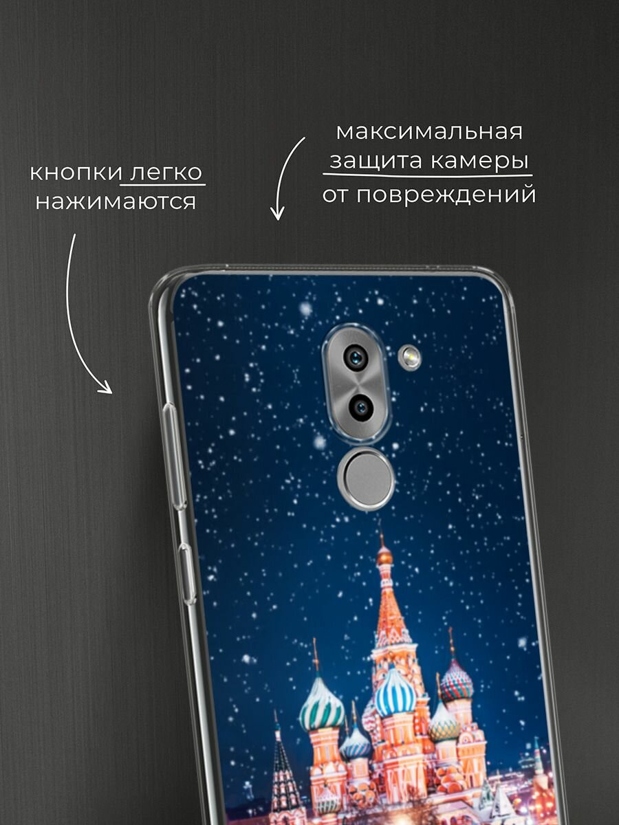 Силиконовый чехол на Honor 6X / Хонор 6Х с принтом "Москва 1" — фото 1