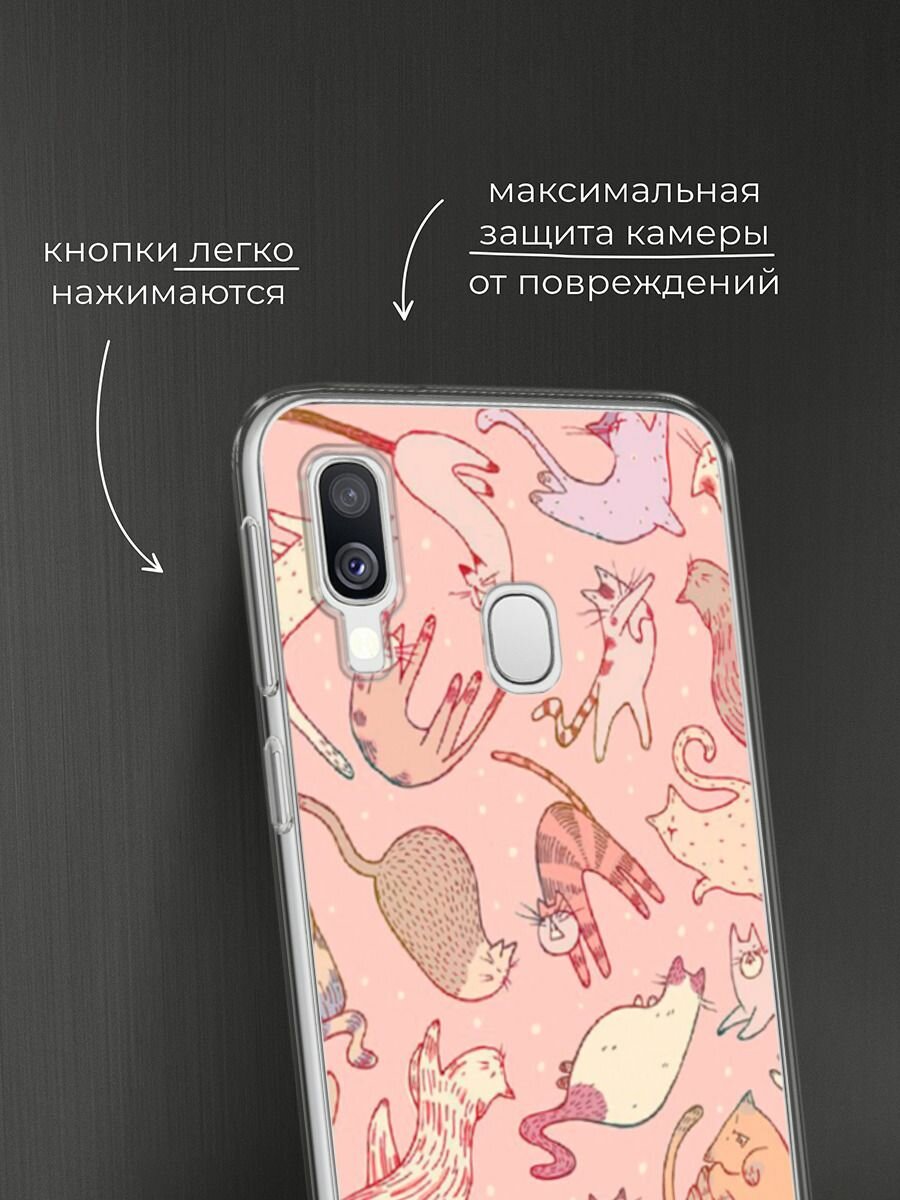 Чехол на Samsung Galaxy A40 / Самсунг Галакси А40 с принтом "Розовое счастье" — фото 1