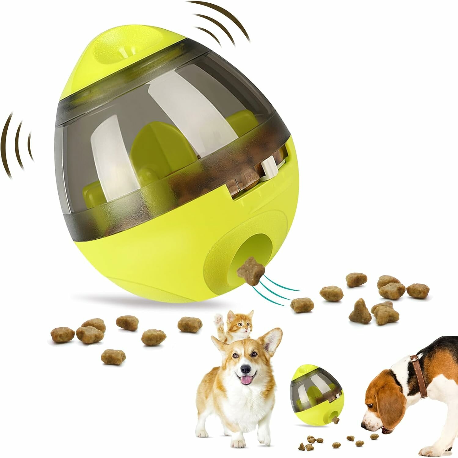 Автоматический медленный фуд-болл для кошек и собак: игрушка-головоломка для IQ и пищеварения (красный)