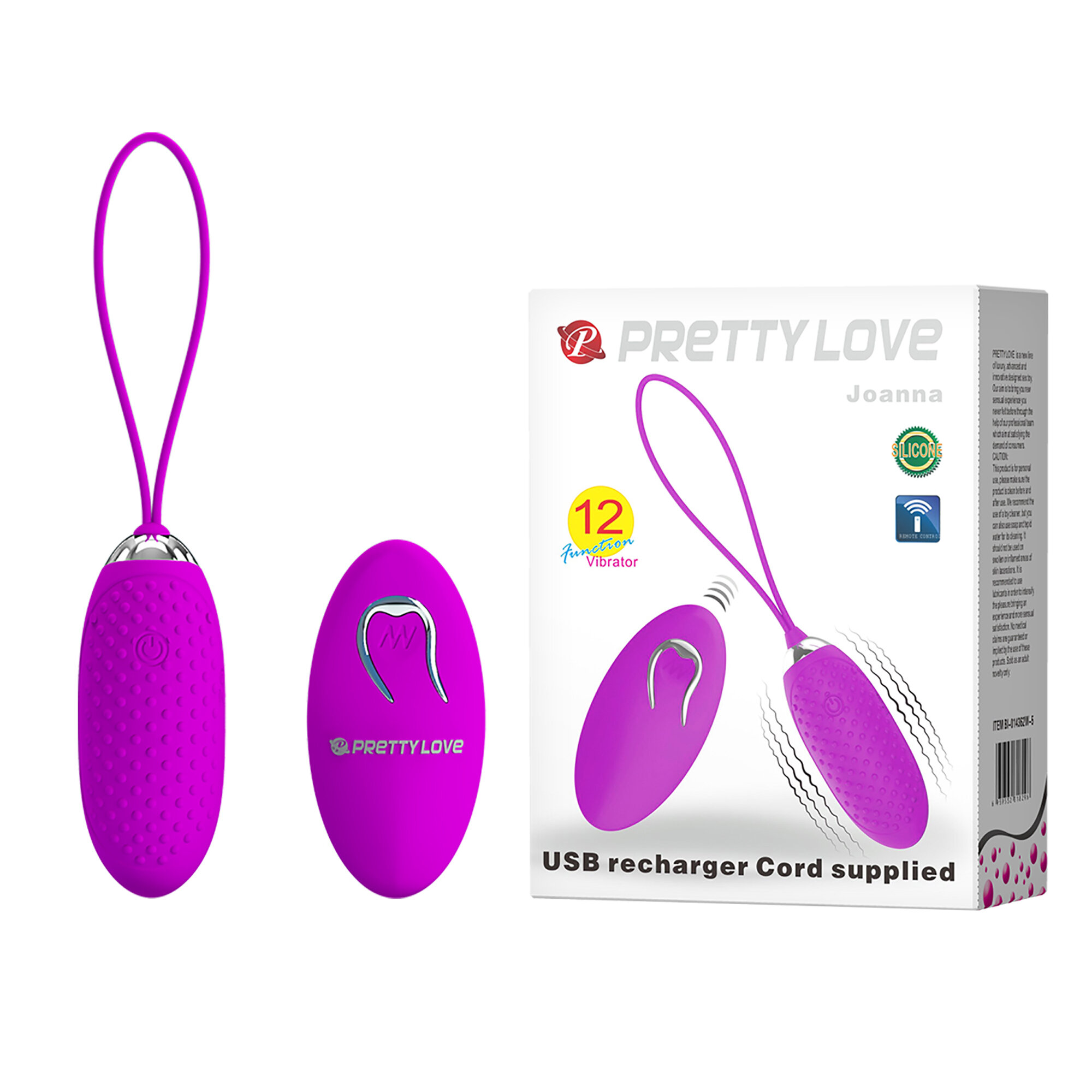 Виброяйцо Baile Pretty Love Joanne с пультом ДУ (7.2, Ø 2.8 см)