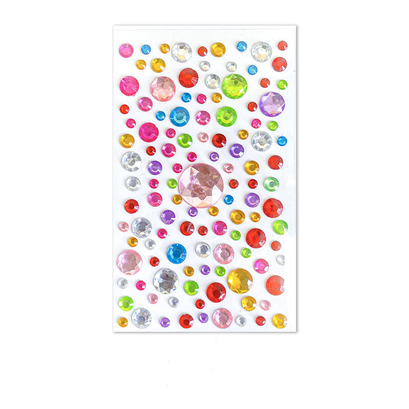 Наклейки с бриллиантами Stickers Rhinestones, акриловые камни для украшения DIY, блестящие декоративные алмазы, маленькие наклейки для детей 1 штука (7.5×13 см)