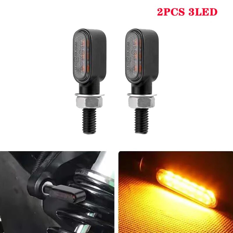 2PCS 3LED Мото указатель поворота, янтарный