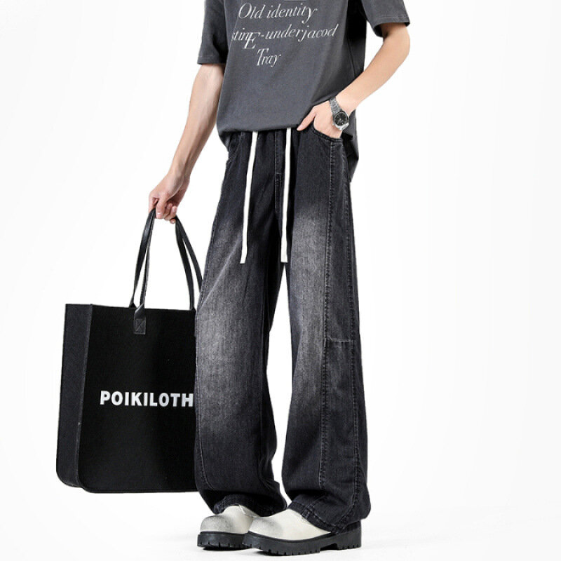 JYL Тонкие джинсы мужские американские широкие штаны новинки прямые длинные брюки