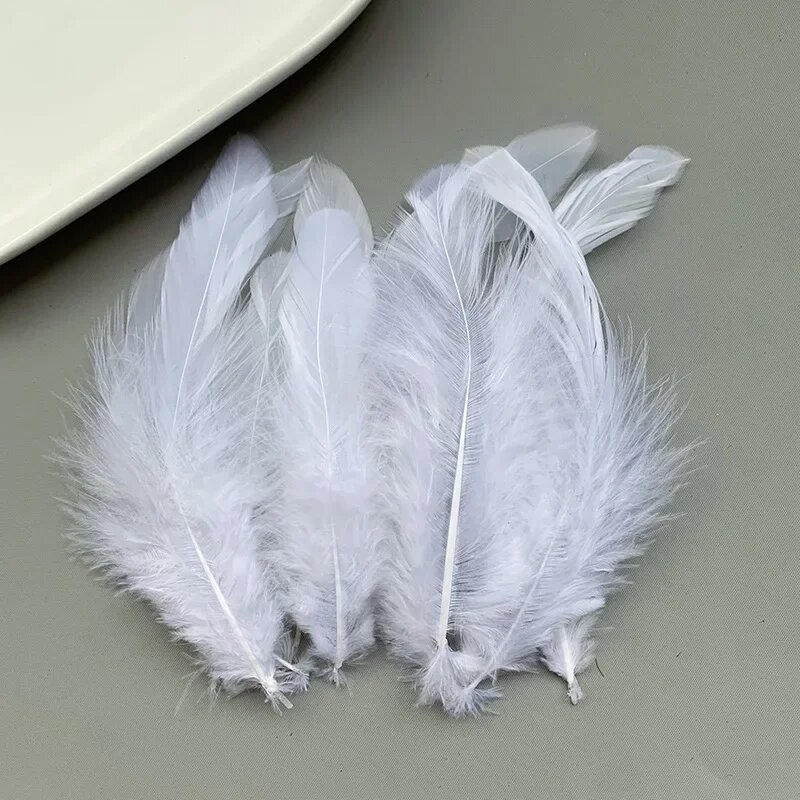 Натуральные перья петуха 12-17 см 100 шт. 100 шт, Белый, white