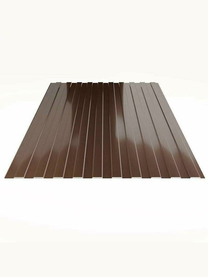 Профнастил С-8 0,5 RAL 8017 Шоколадно-Коричневый глянец (2 метра) 5 штук