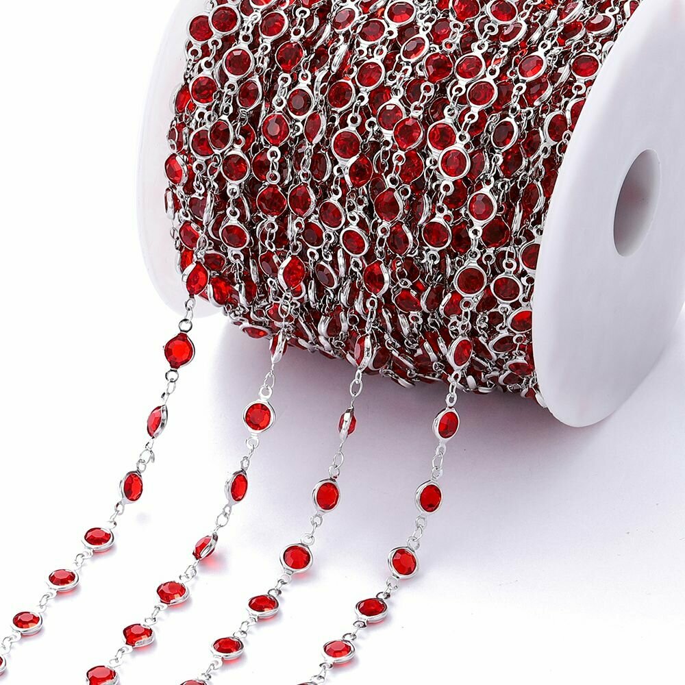 Металлическая цепочка для рукоделия, серебристый якорное плетение, 1 м намотка, овальные звенья 6.8 мм, универсальная фурнитура для браслетов, украшений, декора сумок и одежды