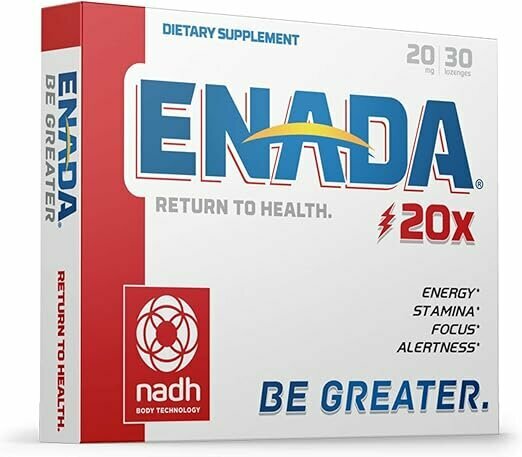 ENADA, NADH, энада, 20x, 20 мг, энергия и выносливость, 30 пастилок