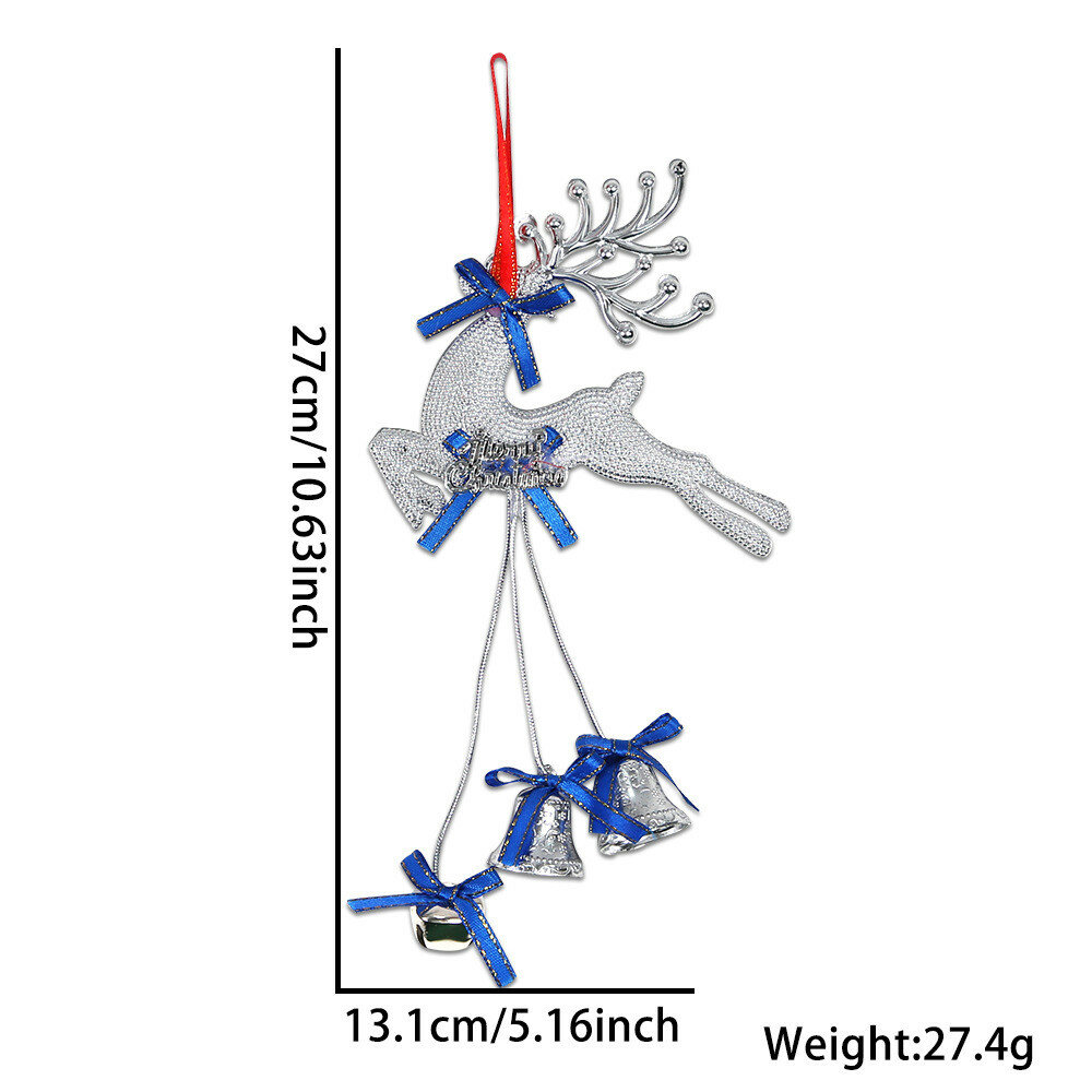 Новогодние украшения олень изящно выполнены украшены колокольчиками в три цвета серебряный олень колокольчик