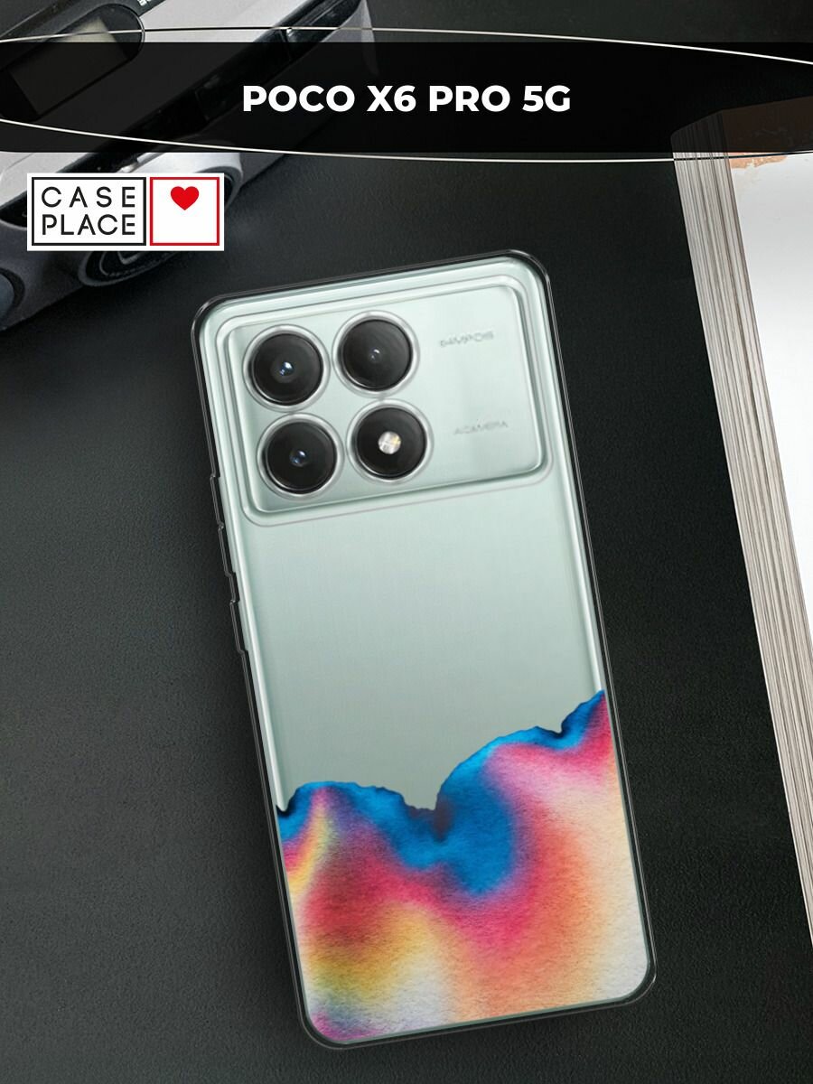 Чехол на Xiaomi Poco X6 PRO 5G / Поко X6 Про 5G с принтом Акварельное сочетание, прозрачный