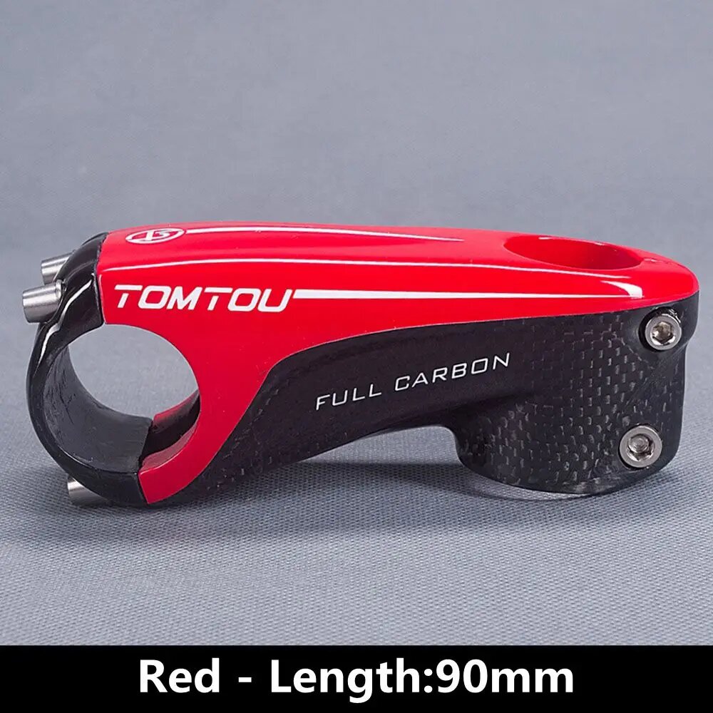 TOMTOU 3K карбоновый вынос руля для велосипеда 31,8 мм, 6 градусов, Красный, Red - 90mm