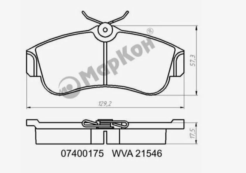 Markon 07400175 Колодки тормозные дисковые передние, комплект
