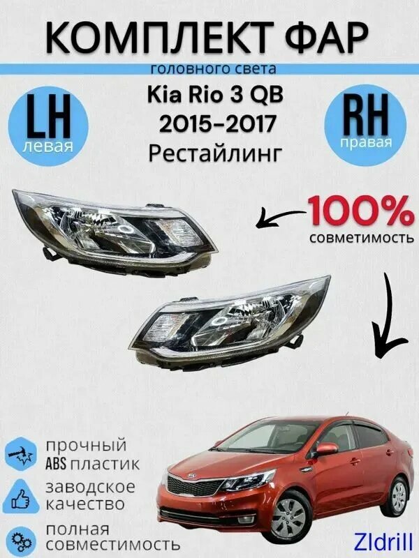 Zldrill Фары автомобильные, 2 шт, арт. Gsvet233111338