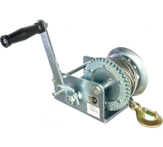 Ручная барабанная лебедка Tor ЛФ-2500 (FD) г/п 1,0 т, длина троса 10 м 11311