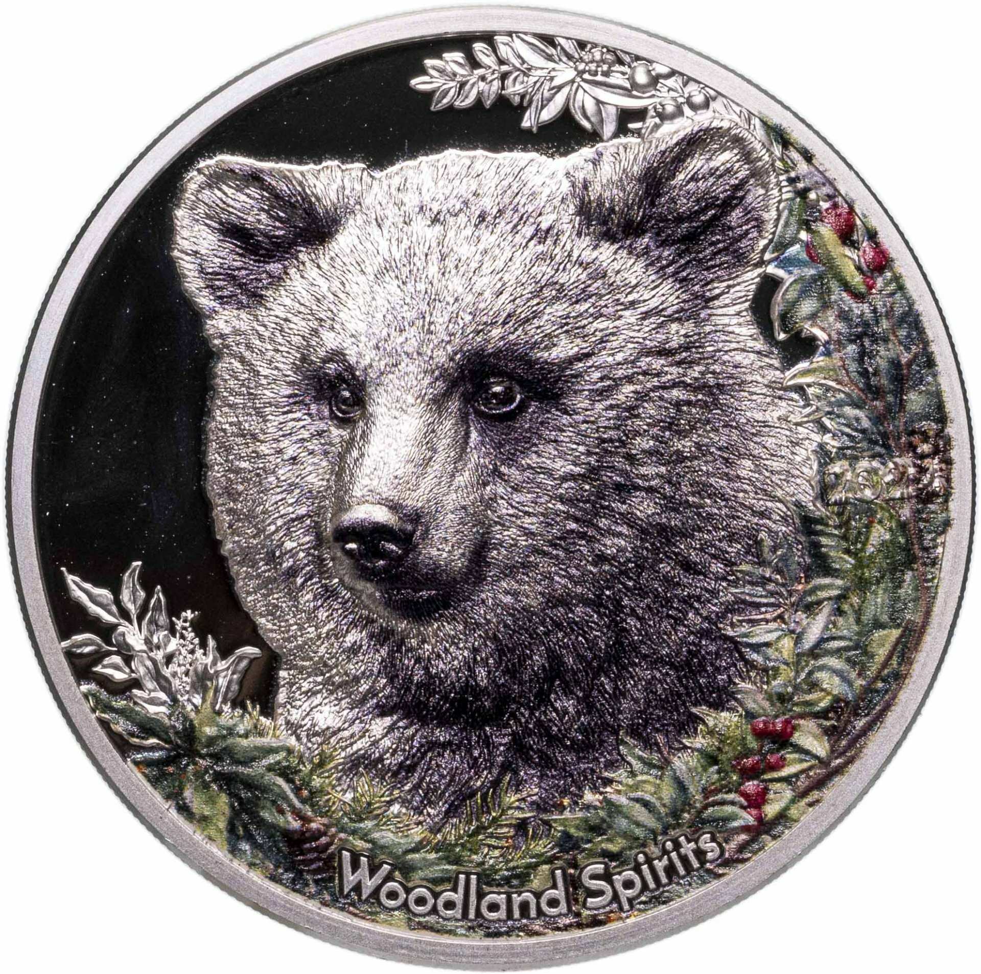 Монголия 500 тугриков 2024 "Духи леса - Медведь" с сертификатом, Серебро 999, в сохранности Proof