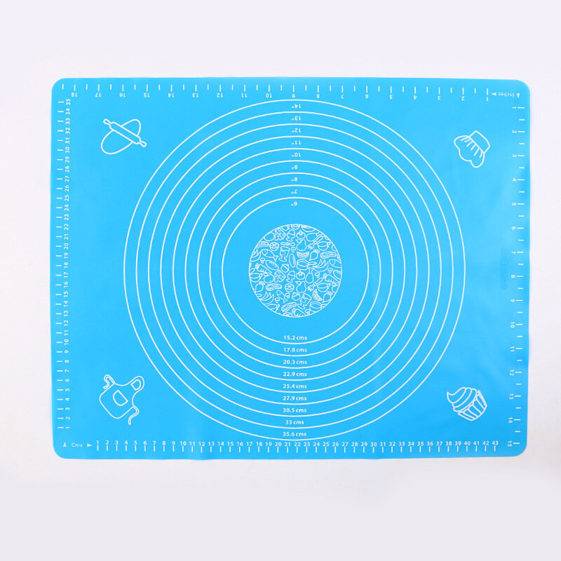 Силиконовый коврик для раскатки теста, 60*45см, (Цвет: Голубой)
