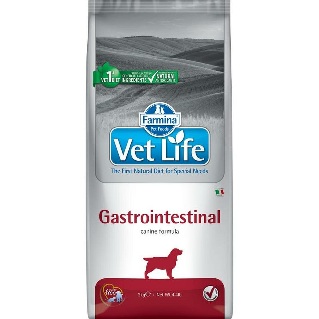 Корм сухой Farmina Vet Life Gastrointestinal, для собак, при проблемах с ЖКТ, 2кг