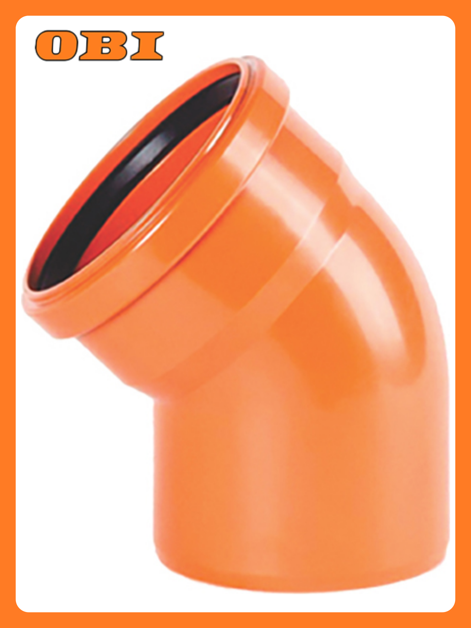 Отвод хемкор НПВХ d110мм, для наружной канализации, раструбный, угол 30°, оранжевый