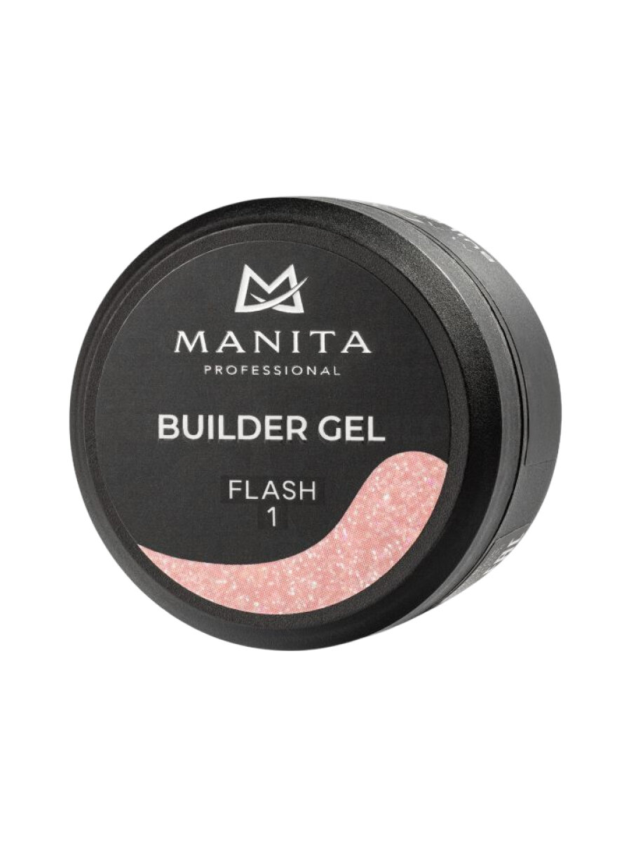 Manita Professional Гель моделирующий для ногтей с хлопьями юки / Builder Gel Flash №01, 15 мл