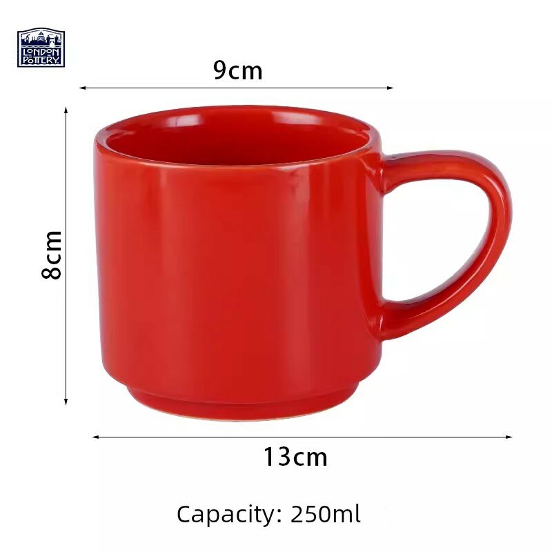 London Pottery Sonle Series Красная одиночная керамическая чашка 250 мл, включая фильтр для вечернего чая
