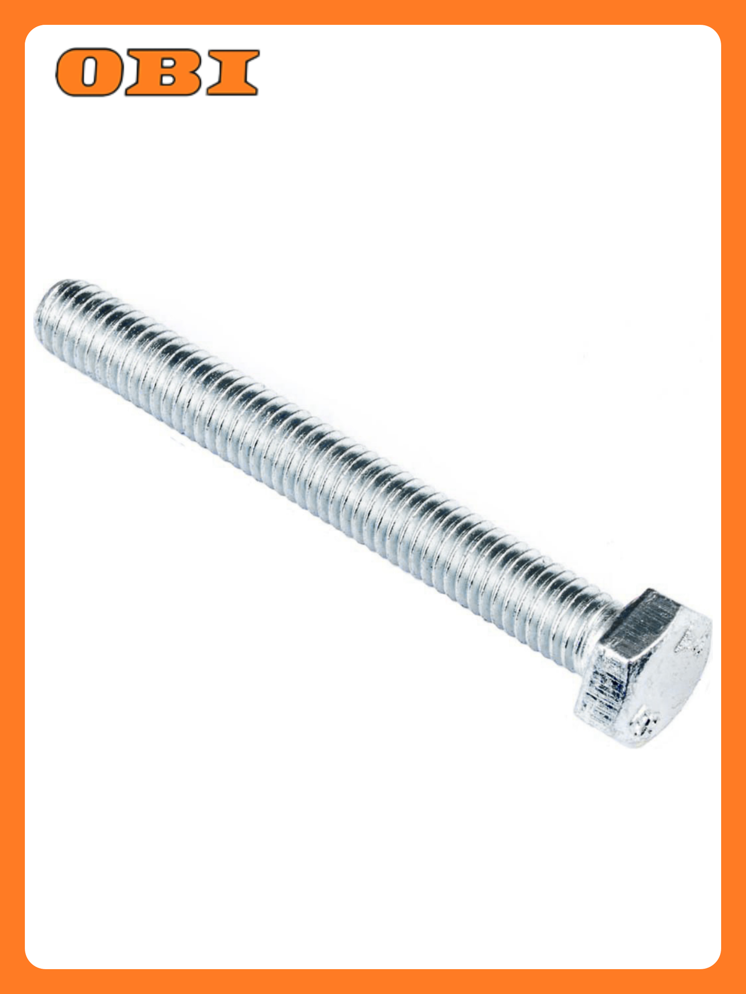 Болт DIN 933 Стройбат, сталь, оцинкованный, шестигранный, 3 шт