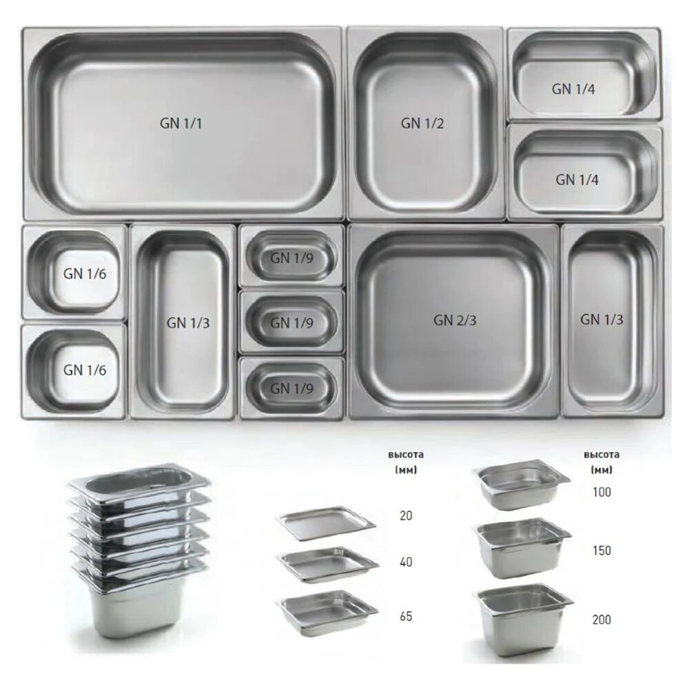 Гастроемкость Kitchen Muse GN1/2x40мм 2x40, для приготовления пищи в печах — фото 1