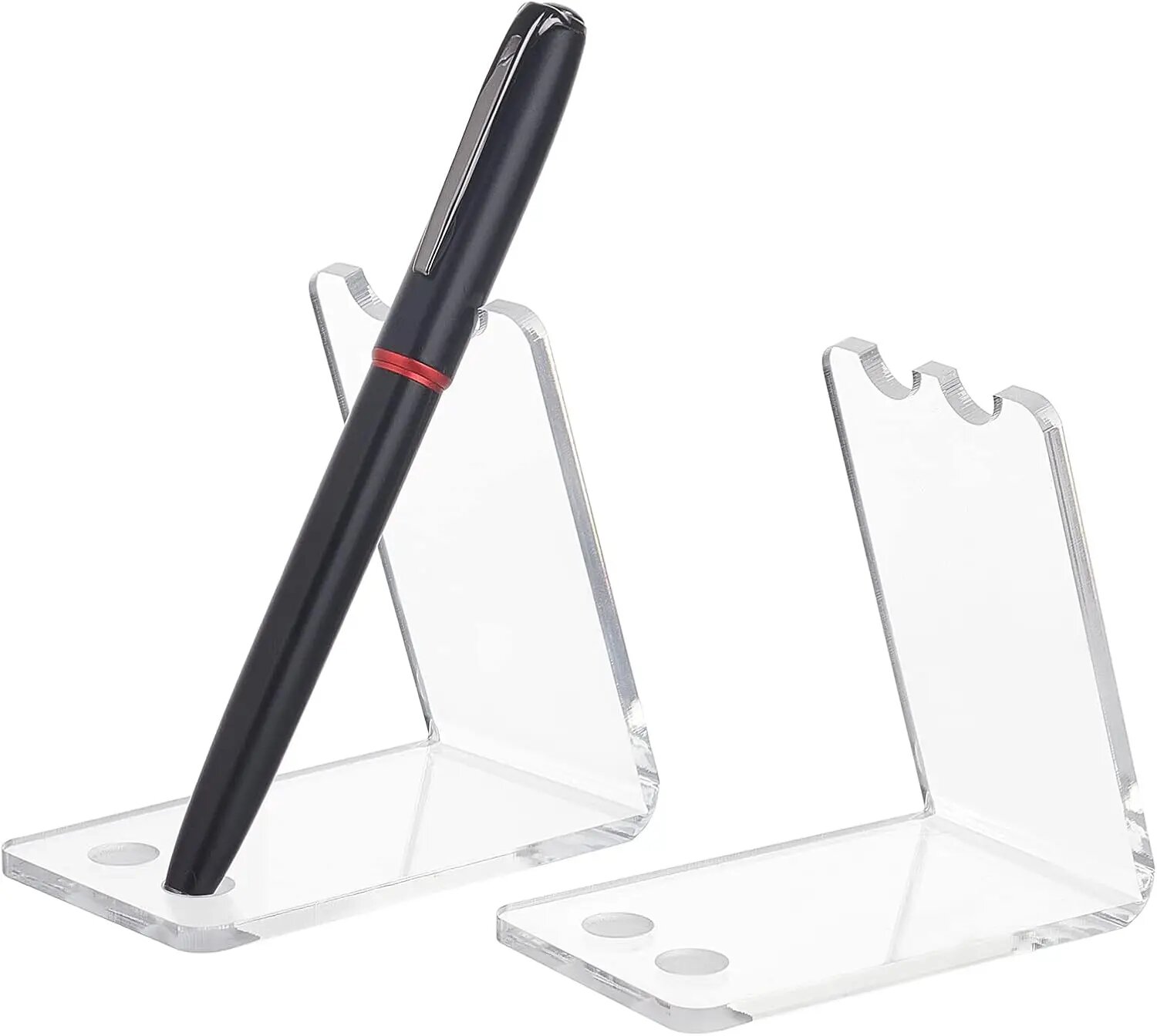 2 комплекта подставок для ручек, 4 отверстия, прозрачные подставки для карандашей, акриловые подставки для ручек, стойка для шариковых ручек для домашнего, школы, офиса