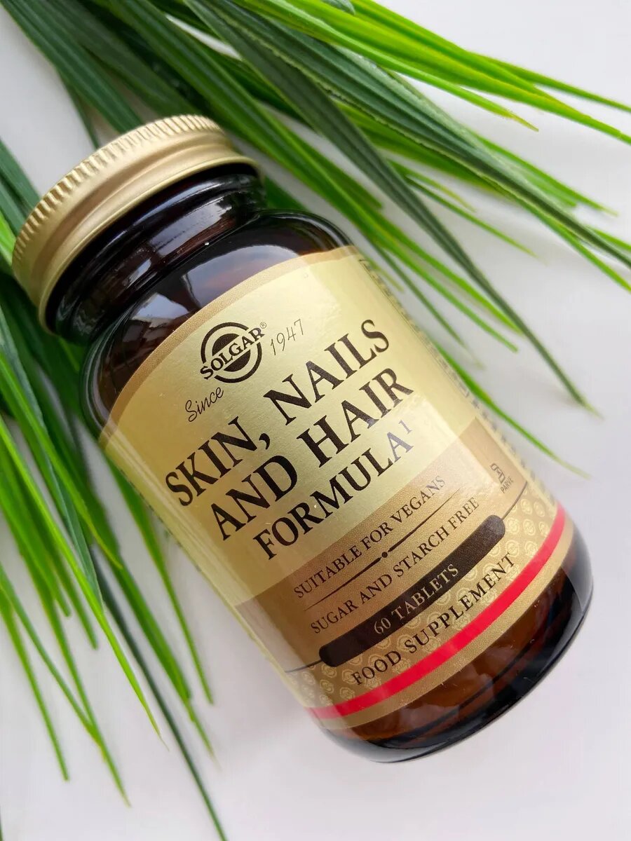 БАД Solgar "Skin, Nails and Hair", для кожи, ногтей и волос, 1000мг МСМ, 60 таб