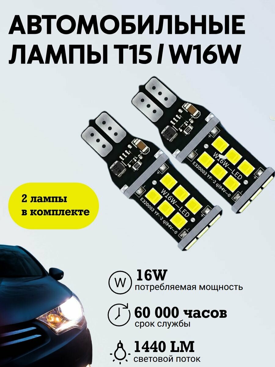 Автомобильные лампы светодиодные T15 / W16W