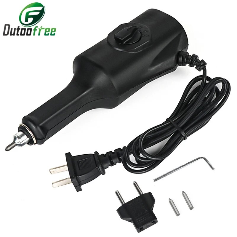 Ручка гравировальная электрическая 1 комплект, плоттер для резьбы, гравировальный станок, электрическое долото с 1 вольфрамовыми наконечниками и надписью