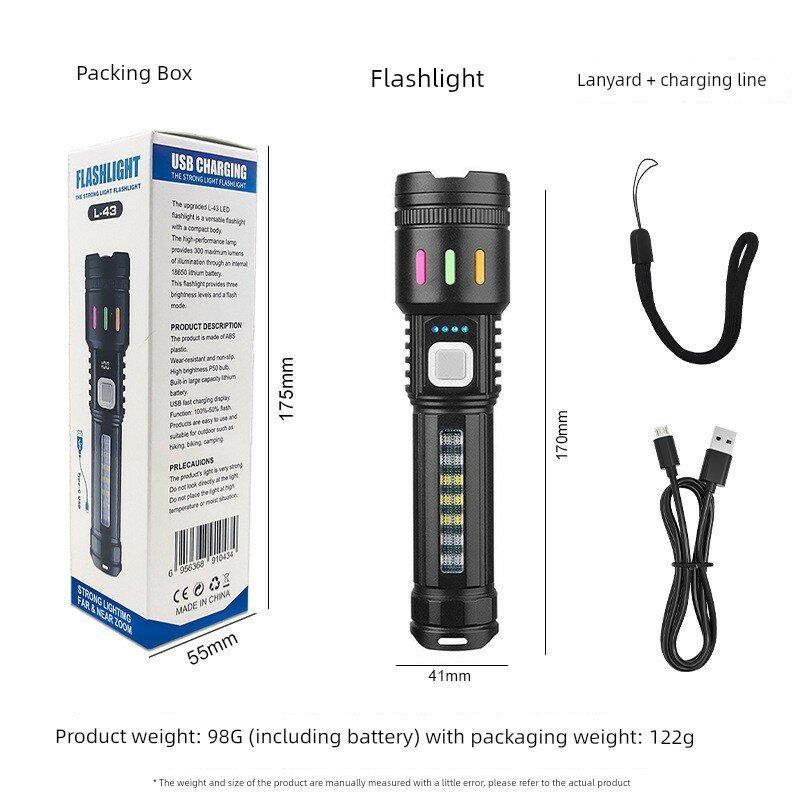L41-P50 LED-фонарь с электронным дисплеем, большим лучом, наружный рабочий свет, длительный срок службы батареи, в