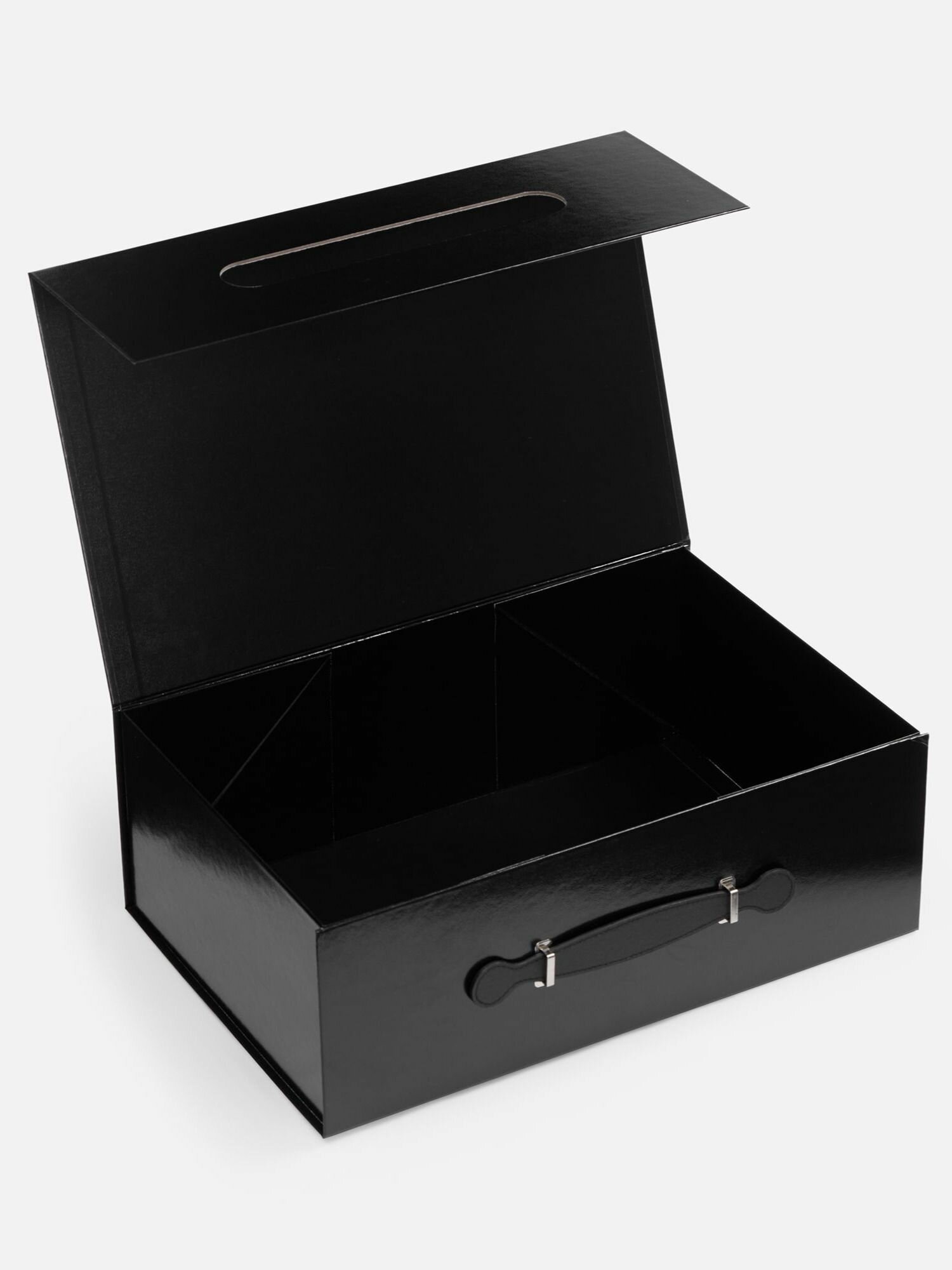 Коробка подарочная новогодняя для хранения складная с ручкой, 41x27x14,7, L, Holdfold, черная