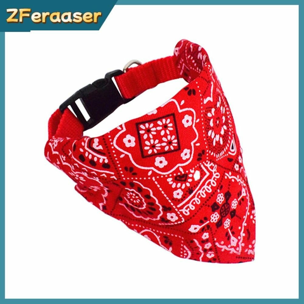 Ошейник для питомцев, бандана, регулируемый, дышащий, с принтом, кролик, красный L