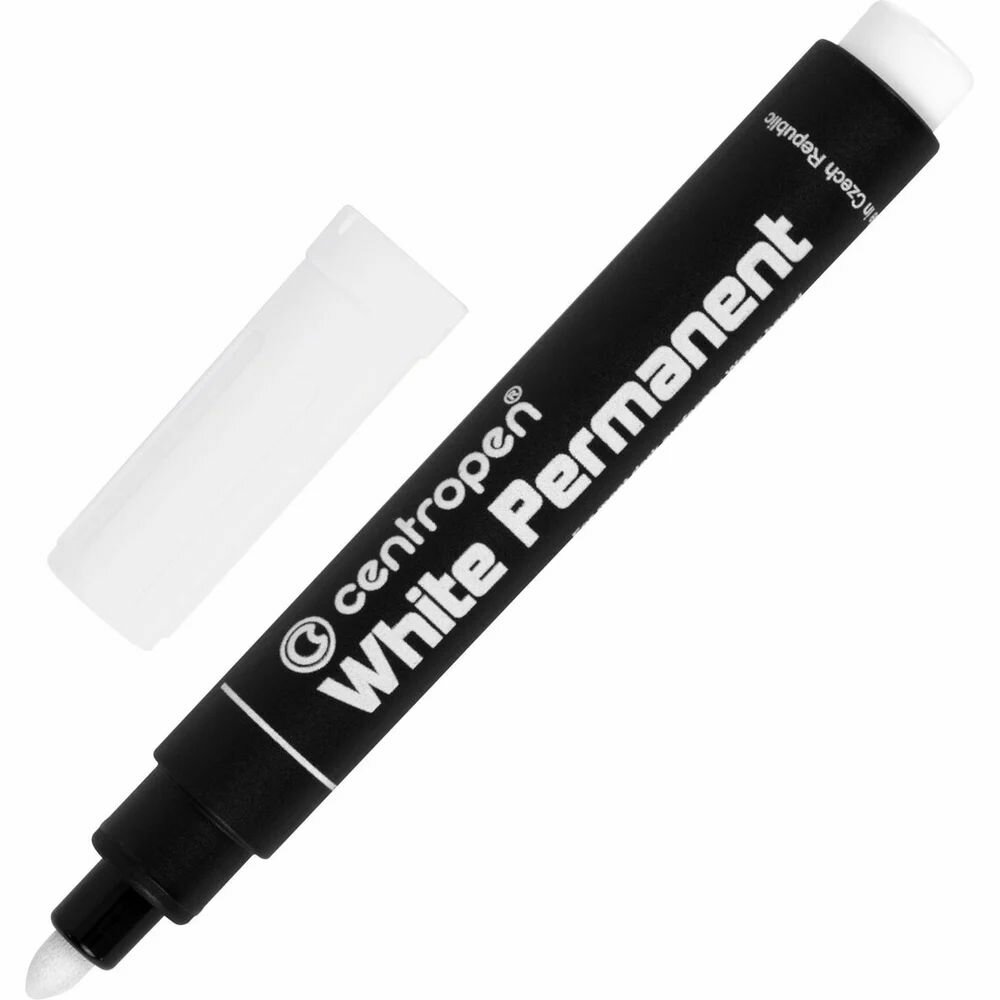 Маркер перманентный офисмаг белый CENTROPEN, круглый наконечник, 2,5 мм, 8586, 5 8586 0100 151141