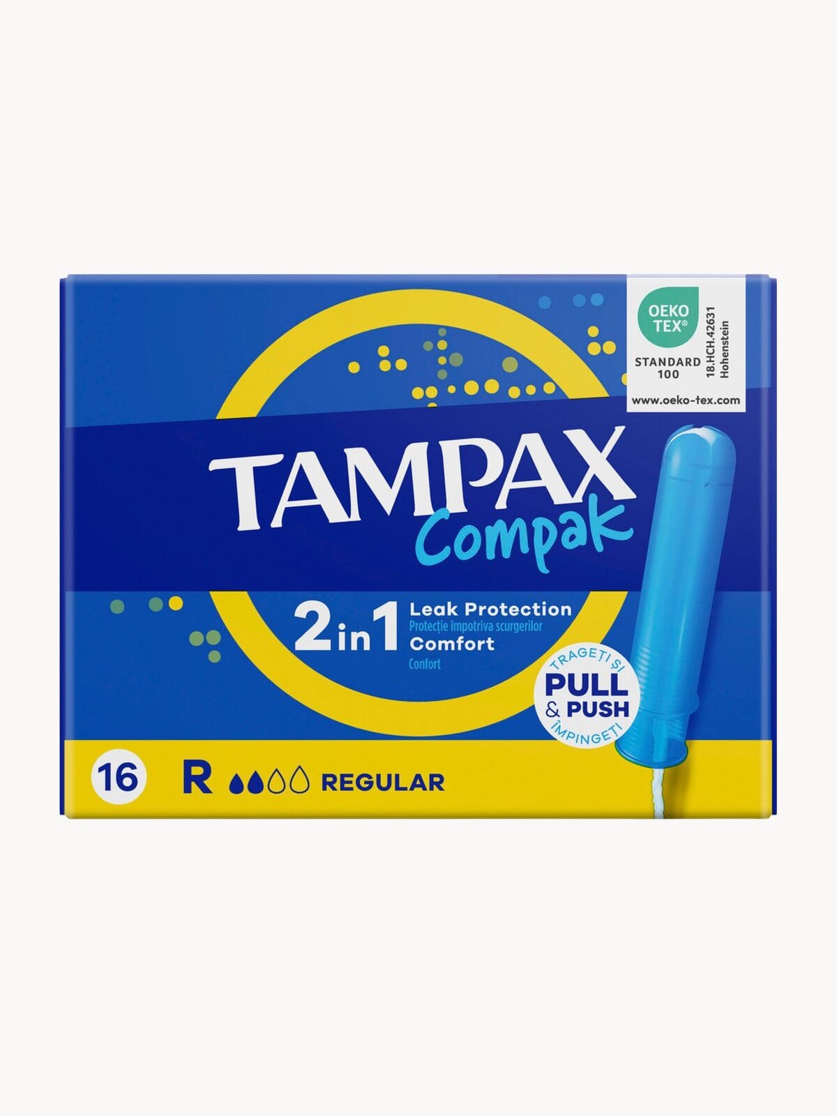 Женские Гигиенические тампоны с аппликатором TAMPAX Compak Regular, 16 шт.