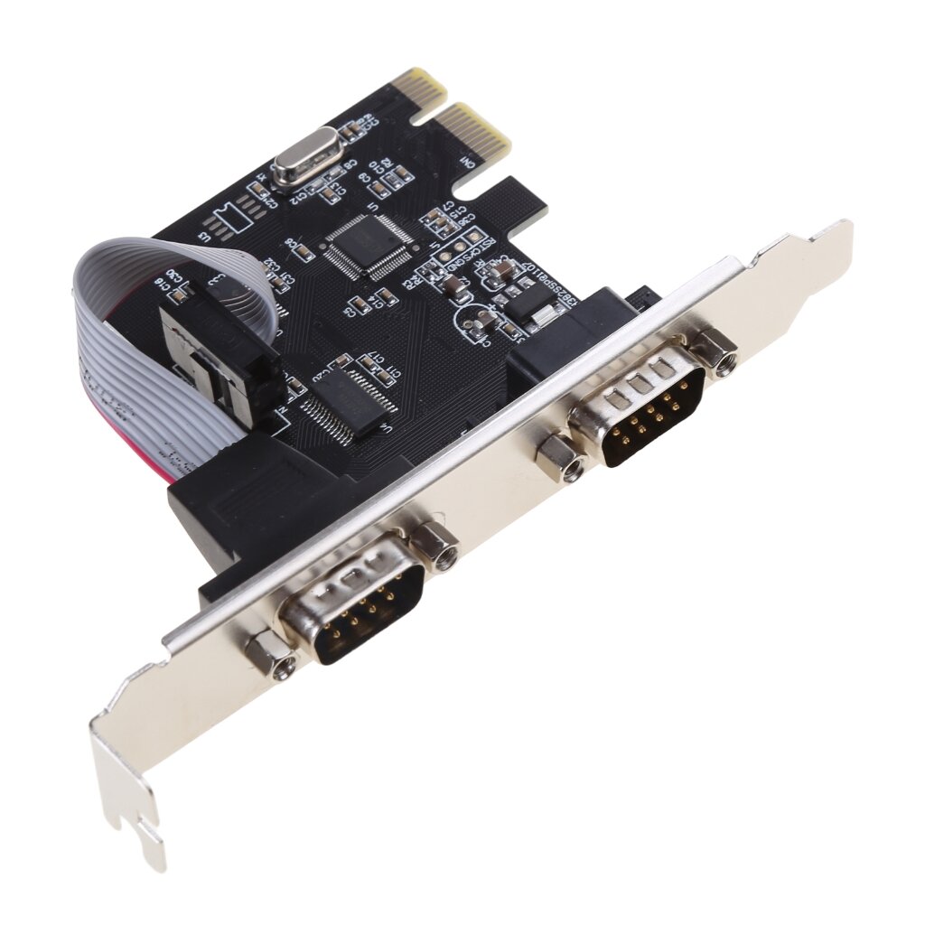 PCI-E 2-Портовый Двойной DB9 Последовательный Порт RS232 PCI для карты адаптера Express PCIe AX9910